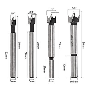 uxcell Forstner Wood Boring Drill Bit, Hole Puncher, 1/4" - 1" Diameter, for Woodworking, 7 in 1 Set
