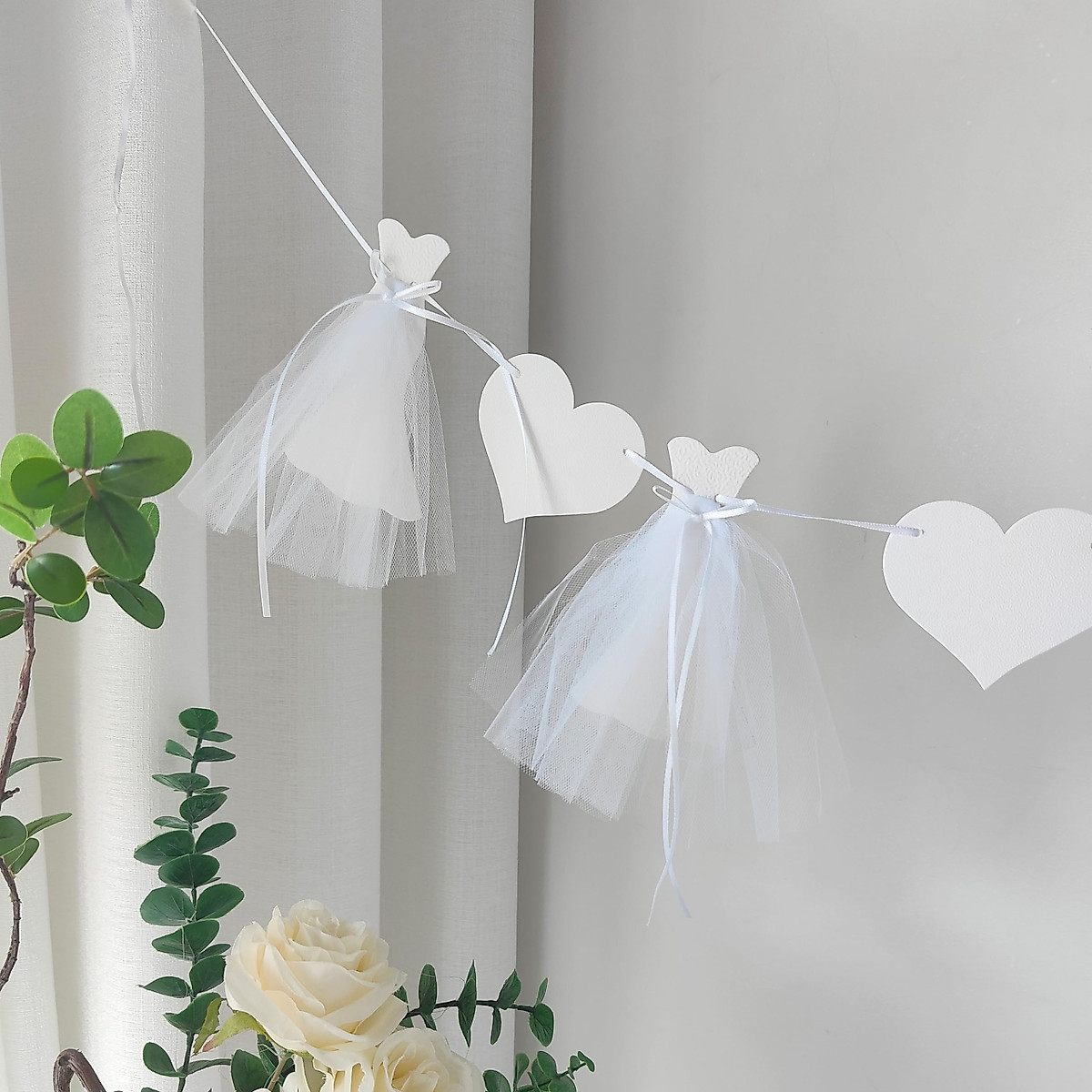 Bridal Shower Banner - Engagement Wedding Dress Banner Core Decorations for The Bride Engagement Party Supplies Bride to Be Chair Banner