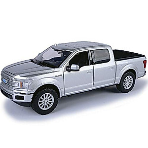 2019 Ford F-150 Limited Crew Cab Pickup Truck Metallic Silver 1/24-1/27 Diecast Model Car by Motormax 79364