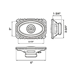 Pioneer Ts-G4620s G-Series 4" X 6" 200-Watt 2-Way Coaxial Speakers 8.30in. x 6.90in. x 2.60in, Black, TSG4620S