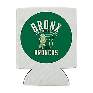 Bronx Community College Broncos Logo Can Cooler - Drink Sleeve Hugger Collapsible Insulator - Beverage Insulated Holder
