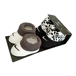 Nike Baby 2-Pack Bootie Socks (Black/White/Gray)