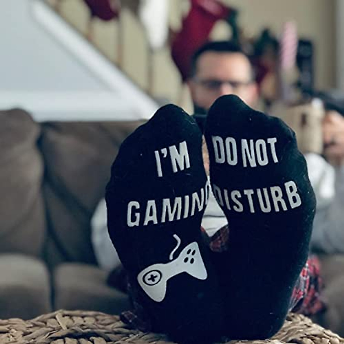 YHZFS 3 Pairs Do Not Disturb I'm Gaming Socks Mens Funny Dress Sock for Gamer Teen Young Boy Novelty Christmas Gifts (3 Pack - Black/White/Gray, Long Mid Calf - Dress Socks)