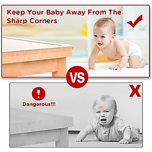 8 Pack Corner Guards Baby Proofing Furniture Corner & Edge Safety Bumpers Corner Covers Protectors Baby Proof Bumper & Cushion to Cover Sharp Furniture & Table Edges (L Shape)