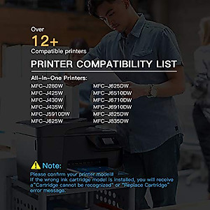 E-Z Ink (TM Compatible Ink Cartridge Replacement for Brother LC-75 XL LC75 XL LC-71 XL LC71XL High Yield Compatible with MFC-J6510DW MFC-J6710DW MFC-J6910DW MFC-J280W MFC-J425W(Black,4 Pack)