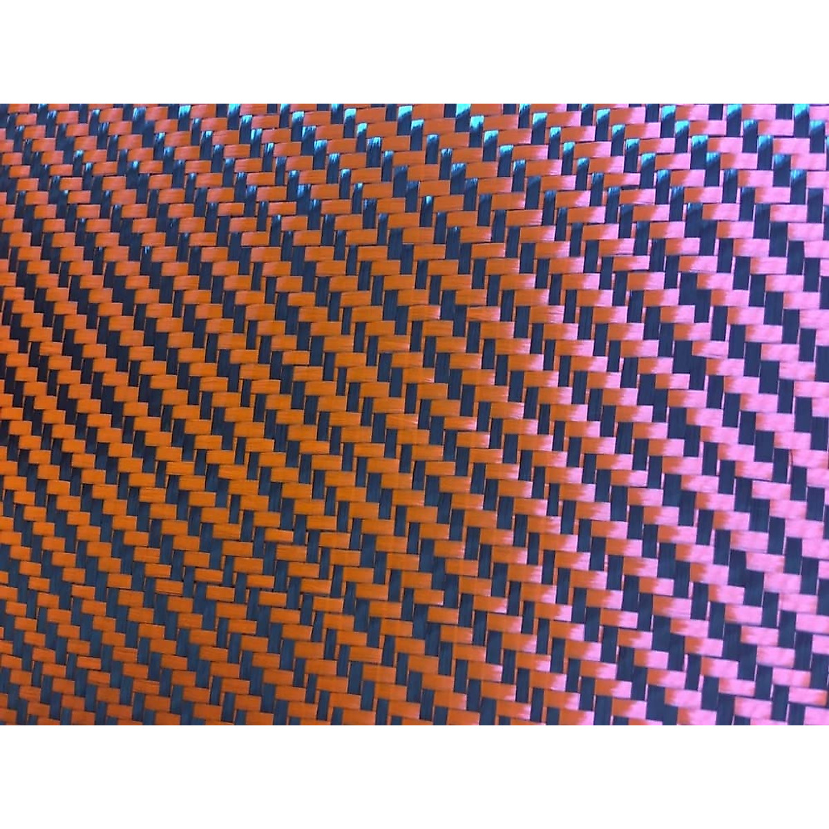 GatherTOOL 1PC Carbon Aramid Fiber Hybrid Fabric Cloth 50cm Width and 100cm Length Orange Twill Weave 190gsm