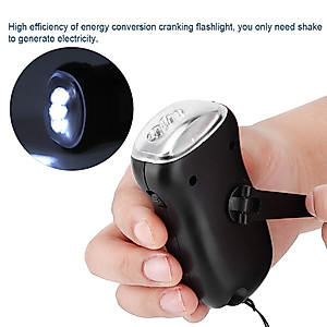 Hand Crank, Solar Powered Rechargeable Flashlight LED Dynamo Torch Emergency Supplies High Energy Conversion Portable Bright Flashlights for Home Lighting