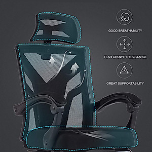 Home Office Mesh Back Chair Ergonomic Mesh Computer Desk Task Chair Swivel, Reclining Back, Adjustable Headrest ＆Seat Height - Black