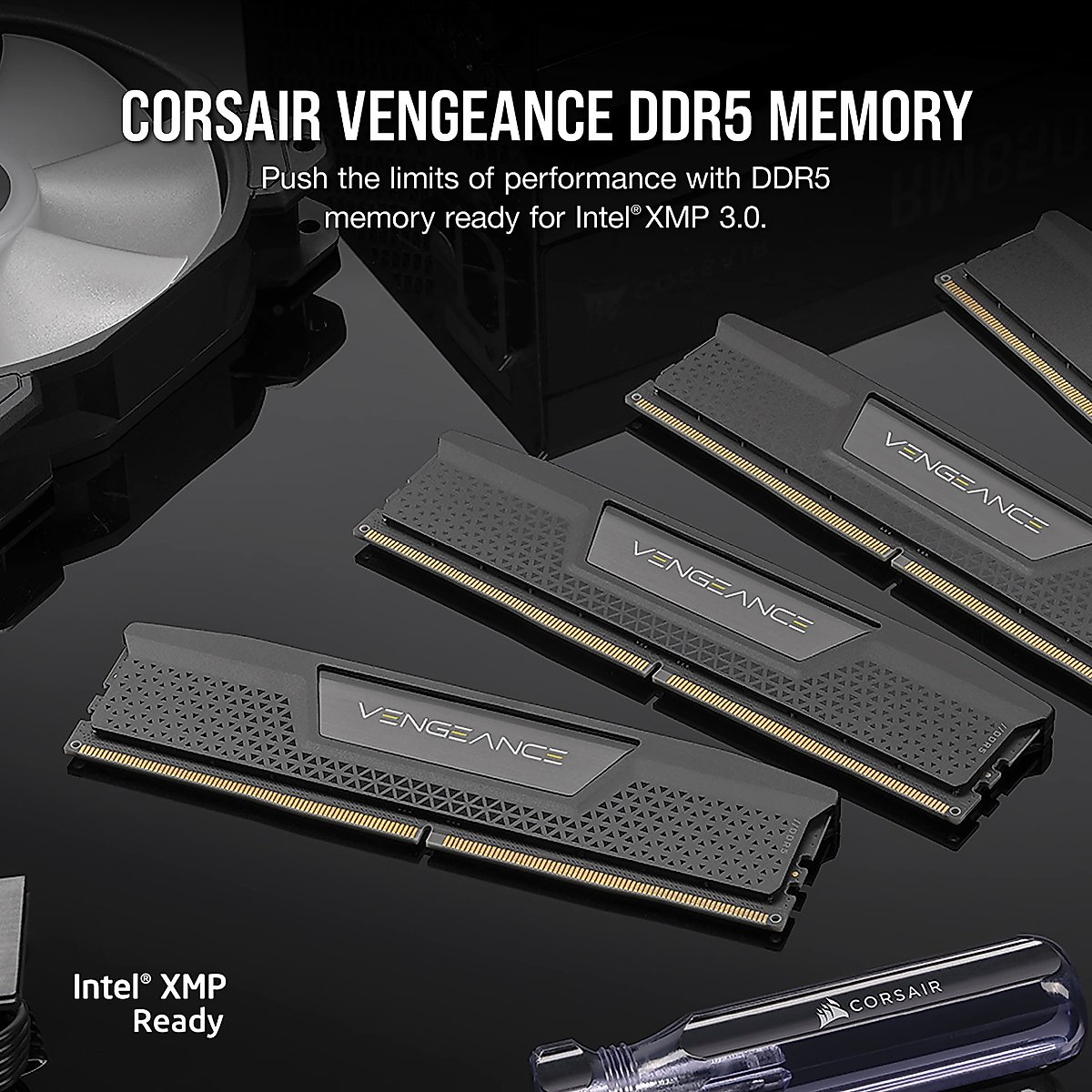 CORSAIR VENGEANCE DDR5 RAM 64GB (4x16GB) 6400MHz CL32 Intel XMP iCUE Compatible Computer Memory - Black (CMK64GX5M4B6400C32)