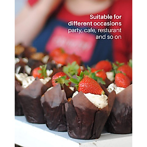 Tulip Muffin Liners, 250 Pcs Cupcake Liners, Grease-Proof Cupcake Wrappers of 3 Colors for Wedding and Birthday by DF DUAlFERV