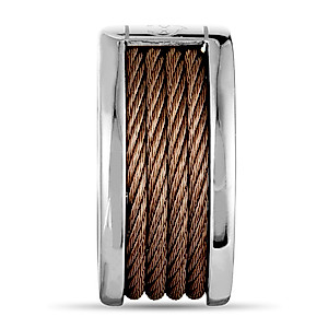 Charriol Forever Stainless Steel and Bronze PVD Cable Band Ring