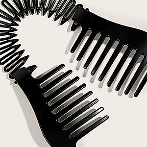 3Pcs Banana Hair Clips for Women - Banana Hair Clips, Banana Clips Hair for Fine Hair, Soft Bendable Hair Combs, Banana Clips Hair for Thick Hair (Brown+Black+White)
