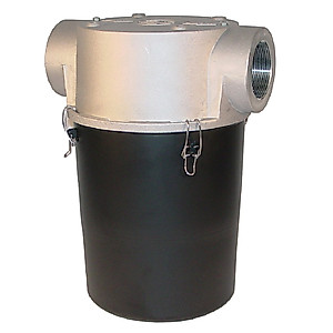 Solberg CT-235P-400C™ Inlet T Style Vacuum Pump Air Filter, 4" FPT Inlet/Outlet, 18-5/8" Height, 13-1/2" Diameter, 520 SCFM, Made in the USA