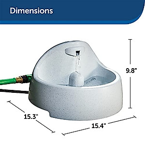 PetSafe Drinkwell Everflow Indoor/Outdoor Dog and Cat Water Fountain, Pet Drinking Fountain, 192 oz. Water Capacity Gray