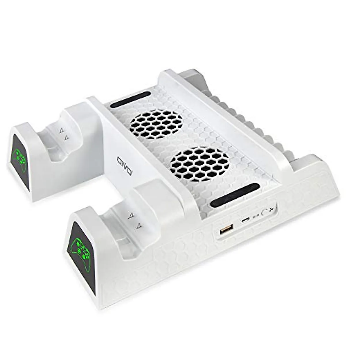 OIVO Vertical Cooling Stand Compatible with Xbox ONE X/Xbox ONE S/Regular Xbox ONE, Cooler Cooling Fan with 2PACK 600mAh Batteries, Games Storage, Dual Controller Charging Dock Station (X0011-White)