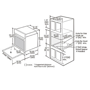 GASLAND 24 Inch Gas Wall Oven, Pro GS606MS Natural Gas Wall Oven, Built-in Single Wall Oven, with Bake Broil Rotisserie Functions, Built-in Timer and Convection Fan, 120V Cord Plug, Stainless Steel