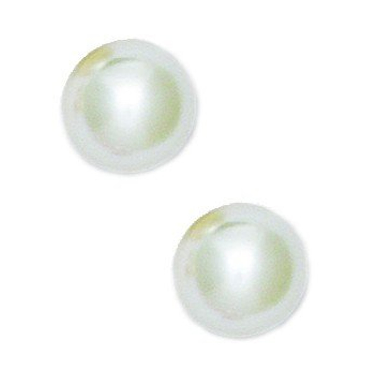 14k Yellow Gold Creamrose 10mm Round Crystal Pearl Earrings Jewelry for Women