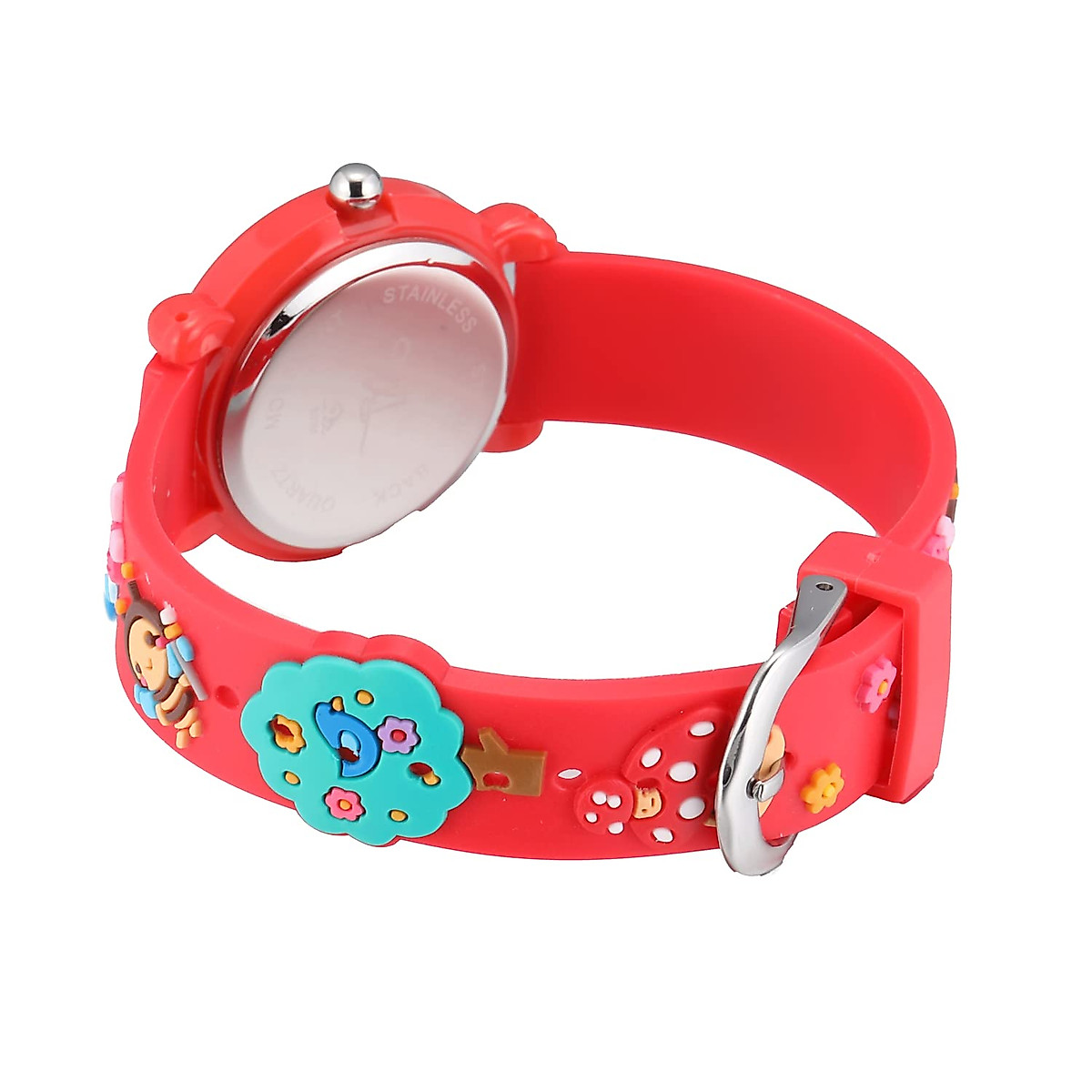 Jewtme Kids Time Teacher Watches 3D Cute Cartoon Silicone Children Toddler Wrist Watches for Ages 3-10 Boys Girls Little Child Picture Puzzle Blue