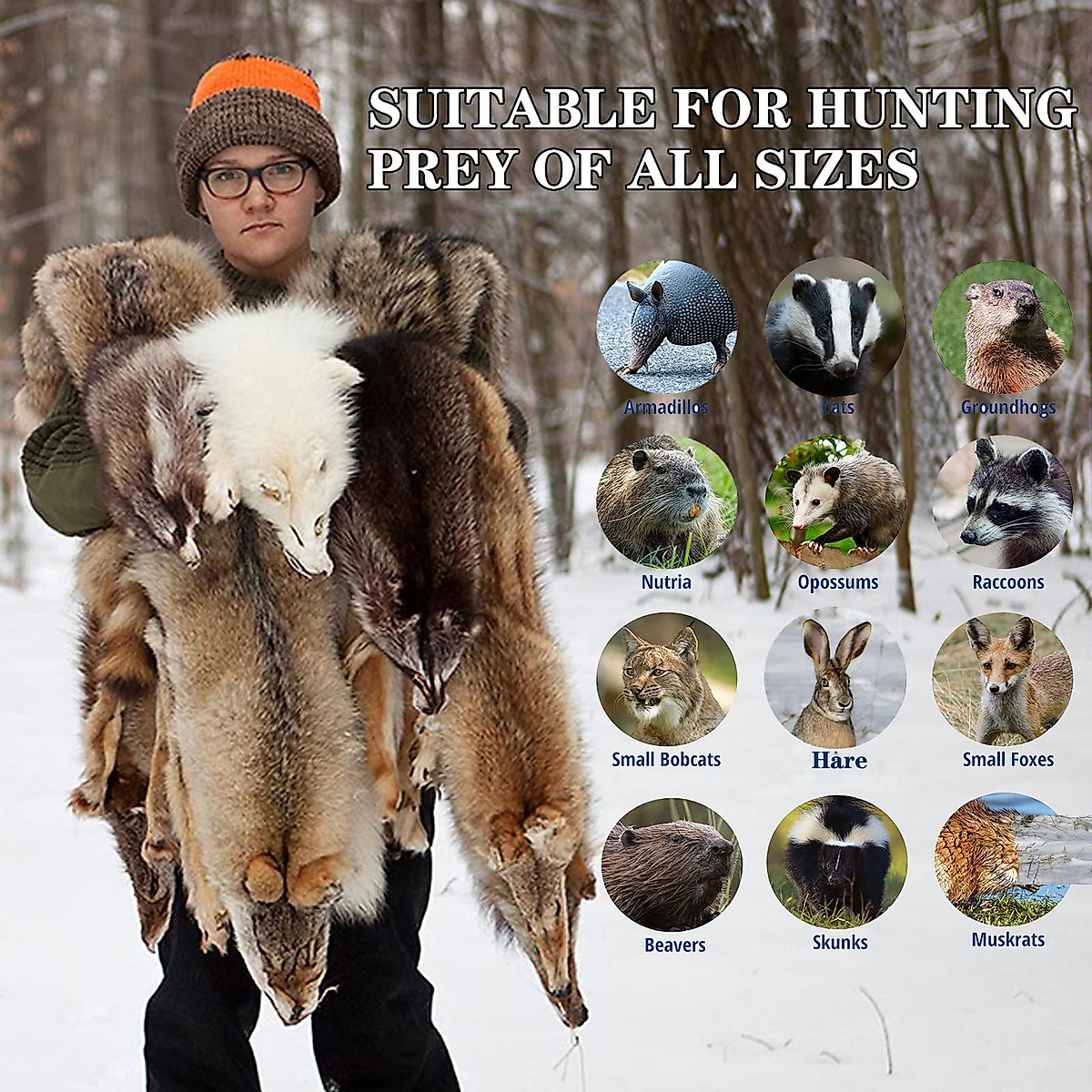 𝐚𝐧𝐢𝐦𝐚𝐥 𝐭𝐫𝐚𝐩 2 Packer Outdoor Spring Trap Easy Set Weather-Resistant Outdoor Durable Reusable Trap Solid Metal Outdoor Trap for Home & Yard & Garden… (5in - 2 Packer)