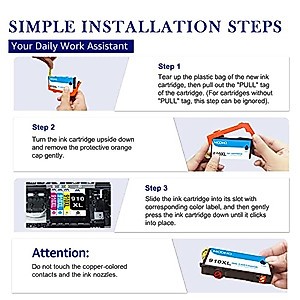Mooho 910XL Ink Cartridges Replacement Compatible for HP 910 910 XL Ink Compatible with OfficeJet 8025 8035 8020 8022 8028 8015 for 910XL Ink Cartridges Combo Pack (4 Pack)