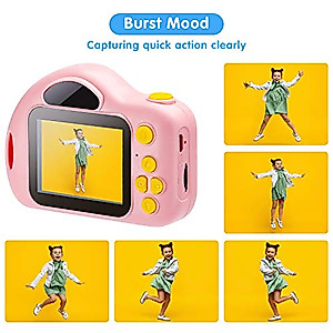 Taoist Kids Camera with 1080P 2 Inch IPS Screen ,HD Digital Video Cameras Toys for Toddler, Camera Camcorder for Children,Best Gifts for 3 4 5 6 7 8 9 10 Years Old Girls Boys with 32GB SD Card(Pink)