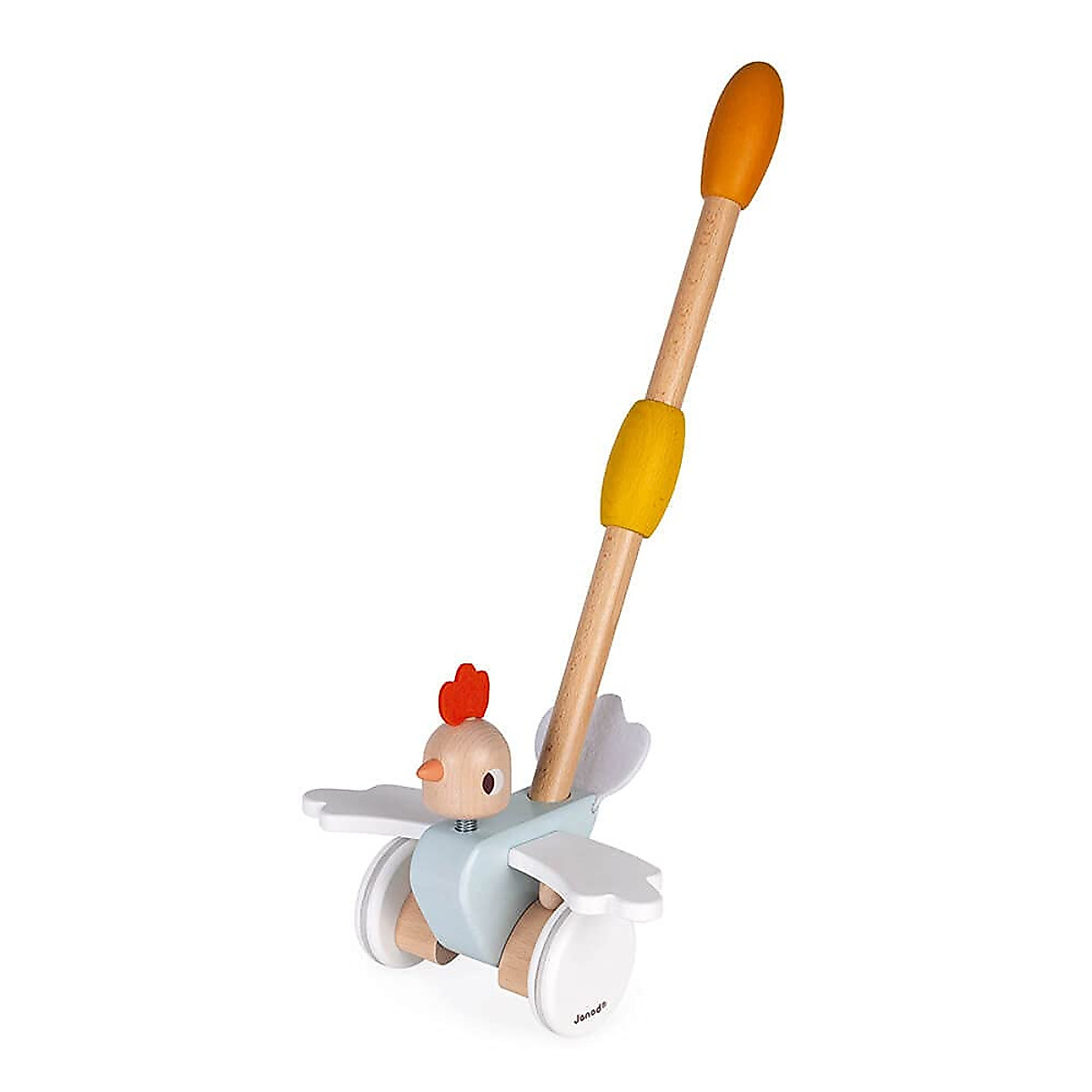 Janod – Push Along Flapping Chick with Adjustable Handle – Ages 18 Months+ - J08260