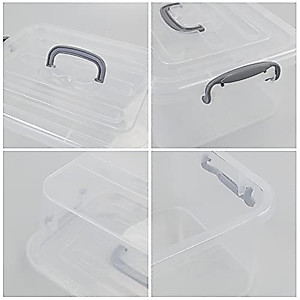 Jekiyo 6 Packs Latch Storage Box, Plastic Container Bin with Lid, 8 L