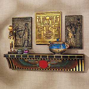 Design Toscano Egyptian Ur-Uatchi Ceremonial Offering Wall Display Shelf, Full Color