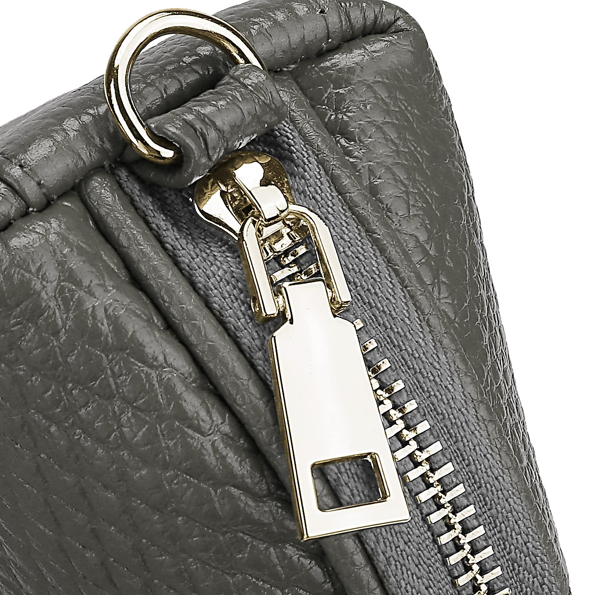 YALUXE Womens Wristlet Genuine Leather Quilted Zipper Large Clutch Wallet