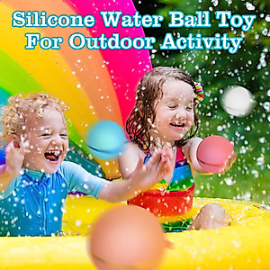 6Pcs Reusable Silicone Water Balloons For Kids,Magnetic Water Balloons Quick Fill for Outdoor Water Games and Swimming Pool Party with Mesh Bag