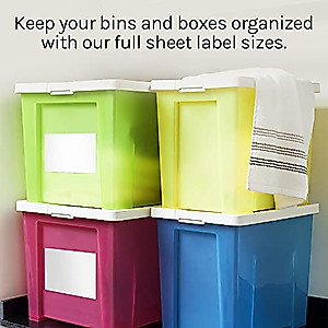 Premium Label Supply White Sticker Full Sheet Shipping Labels – 8.5" x 11" – Laser/Inkjet Compatible – (1 Label/Sheet), 100 Sheets - Letter Size