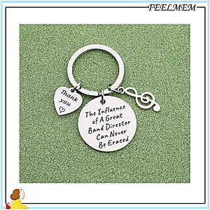 FEELMEM Band Director Gift Music Director Keychain Music Teacher Gift The Influence Of A Great Band Director Can Never Erased Gift for Band Teacher Choir Director (Band Director)