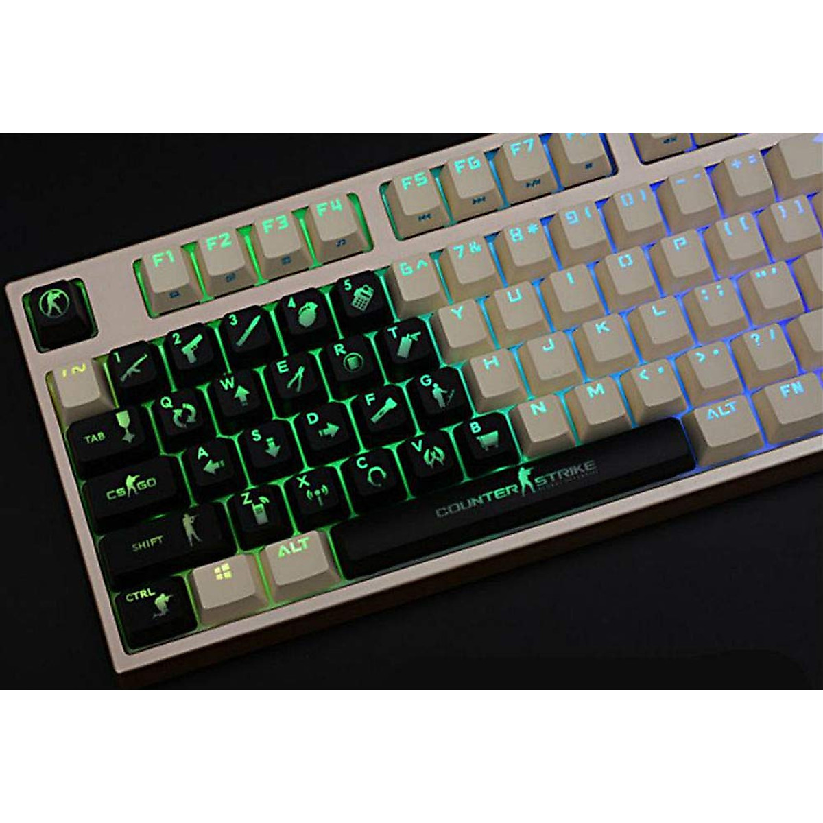 Mugen Custom CSGO Spacebar Gaming Keycaps for Cherry MX Switches - Fits Most Mechanical Gaming Keyboards - with Keycap Puller