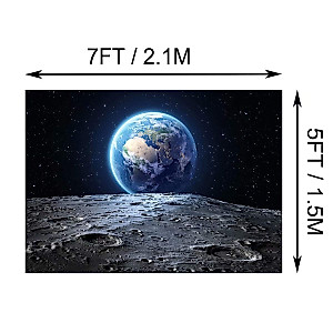 BELECO 7x5ft Fabric Outer Space Backdrop Universe Background Earth Moon Surface Furnished by NASA Planet Stars Photography Backdrop for Birthday Party Decoration Photoshoot Photo Background Props