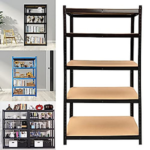 Shelf Organizer - Garage Shelves, Heavy Duty Metal Shelving Unit, Storage Shelf, Utility Rack, Standing Racking Units for Kitchen Pantry Closet Workshop Shed, 5 Tier, 77x39x20inch(H*W*D), Black