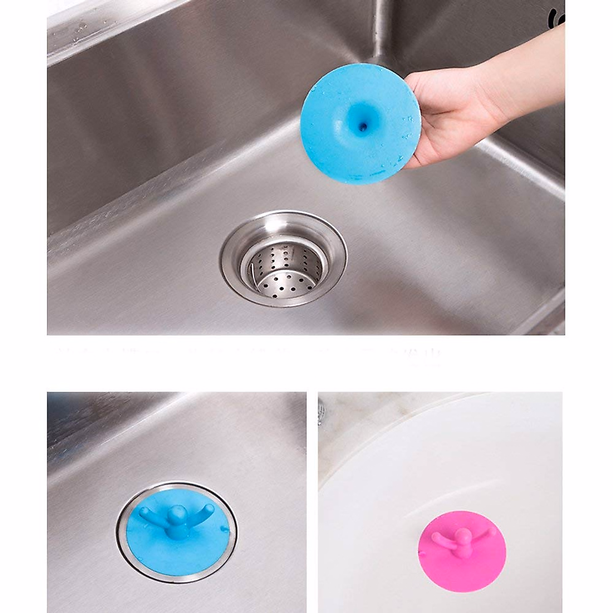 Archi Rubber Palm-Shaped Sink Bathtub Drain Plug Stopper Random Color