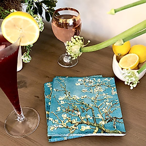 20-ct 13x13 Almond Decorative Napkins for Decoupage Floral Napkins for Mother's Father's Day Pretty Flower Napkins Fall Thanksgiving Paper Floral Lunch Dinner Cocktail Napkins Beautiful Paper Napkins