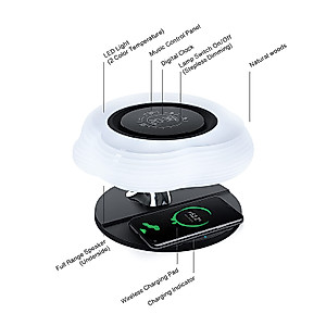 AMPULLA Cloud of Light Smart Bedside Lamp Table Lamp with Wireless Charge and Bluetooth Speaker RGB Dimmable Nightstand Lamp for Bedroom