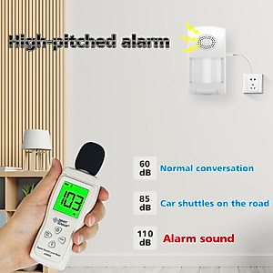 Smart Motion Sensor, WiFi Wireless Security Alarm, Home Security PIR Motion Detector with Free App Alerts, 110dB Sound and Light Alarm, 4 Alarm Modes, Compatible with Alexa, Siri