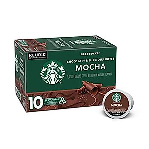 Starbucks Flavored K-Cup Coffee Pods — Mocha Caffè Latte for Keurig Brewers — 1 box (10 pods)