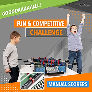 Sport Squad FX40 40 inch Table Top Foosball Table for Adults and Kids - Compact Mini Tabletop Soccer Game - Portable Recreational Hand Soccer for Game Room & Family Game Night - Incl. 2 Foosball Balls