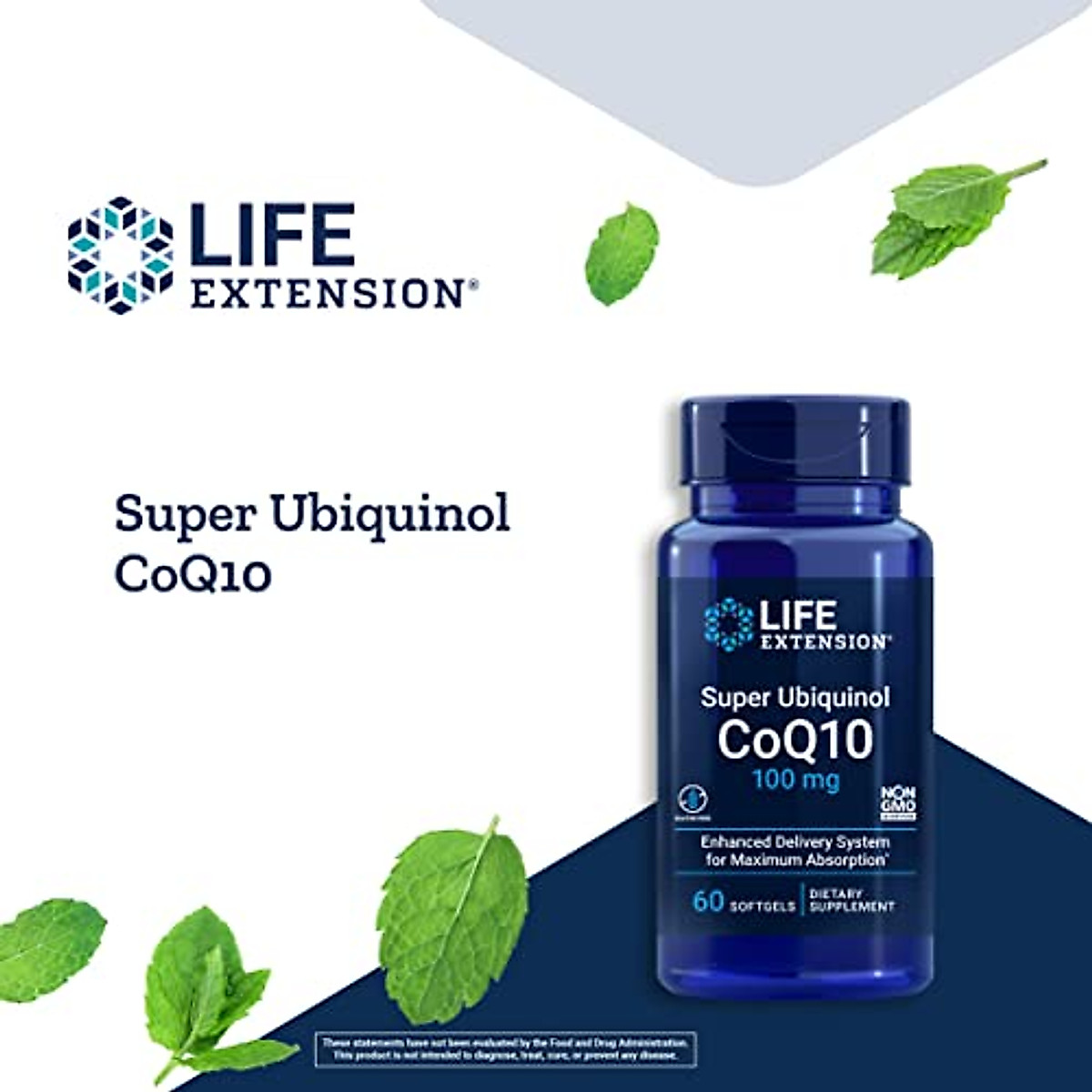 Life Extension Super Ubiquinol CoQ10 100 mg – For Heart Health & Anti-Aging - Cholesterol & Energy Management Supplement – Coenzyme Q10 for Organs - Gluten-Free, Non-GMO – 60 Softgels