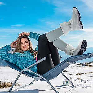 NORTIV 8 Women's Insulated Winter Snow Boots Faux Fur Lined Slip On Boots Size 10 US Off-white SNSB227W