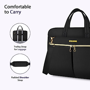 Ferkurn Laptop Bag Case 17 17.3 Inch Women Men Computer Bag for HP Envy Pavilion Omen/LG Gram/MSI/Dell XPS/Thinkpad/ASUS TUF Vivobook/Acer, Shoulder Strap Carrying Briefcase Messenger Bag, Black