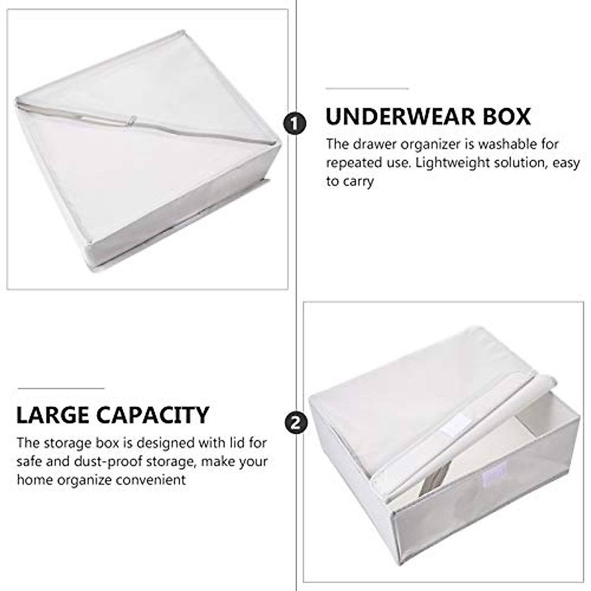 Cabilock Socks Underwear Cloth Drawer Organizer Cabinet Closet Organizer Storage Box with Lid for Clothes Socks Lingerie Underwear Ties