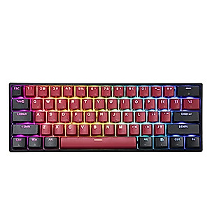 EPOMAKER SKYLOONG SK61 60% Hot Swappable RGB Mechanical Gaming Keyboard, Programmable NKRO with Shine Through PBT Keycaps, IP6X Waterproof, for Win Mac Gamer (Gateron Mechanical Red, Wine Red)