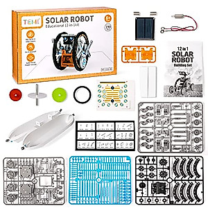 TEMI STEM Solar Robot Kit for Kids, 12-in-1 Educational STEM Science Experiment Toys, Solar Powered Building Kit DIY for 8 9 10 11 12 13 Years Old Boys & Girls Kids Toy