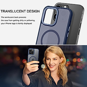 BENTOBEN for iPhone 13 Pro Max Case,[Compatible with MagSafe] iPhone 13 Pro Max Magnetic Phone Case Translucent Matte Shockproof Women Men Protective Cover Case for iPhone 13 Pro Max 6.7",Navy Blue