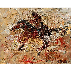 SOLD The Rider, Equine Western Horse By Internationally Renown Artist Andre Dluhos