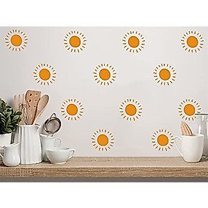 Nursery Room Decals Sun Wall Stickers for Kids Room Baby Girl Boys Room Decor Wall Decals BK009 (Dark Yellow)